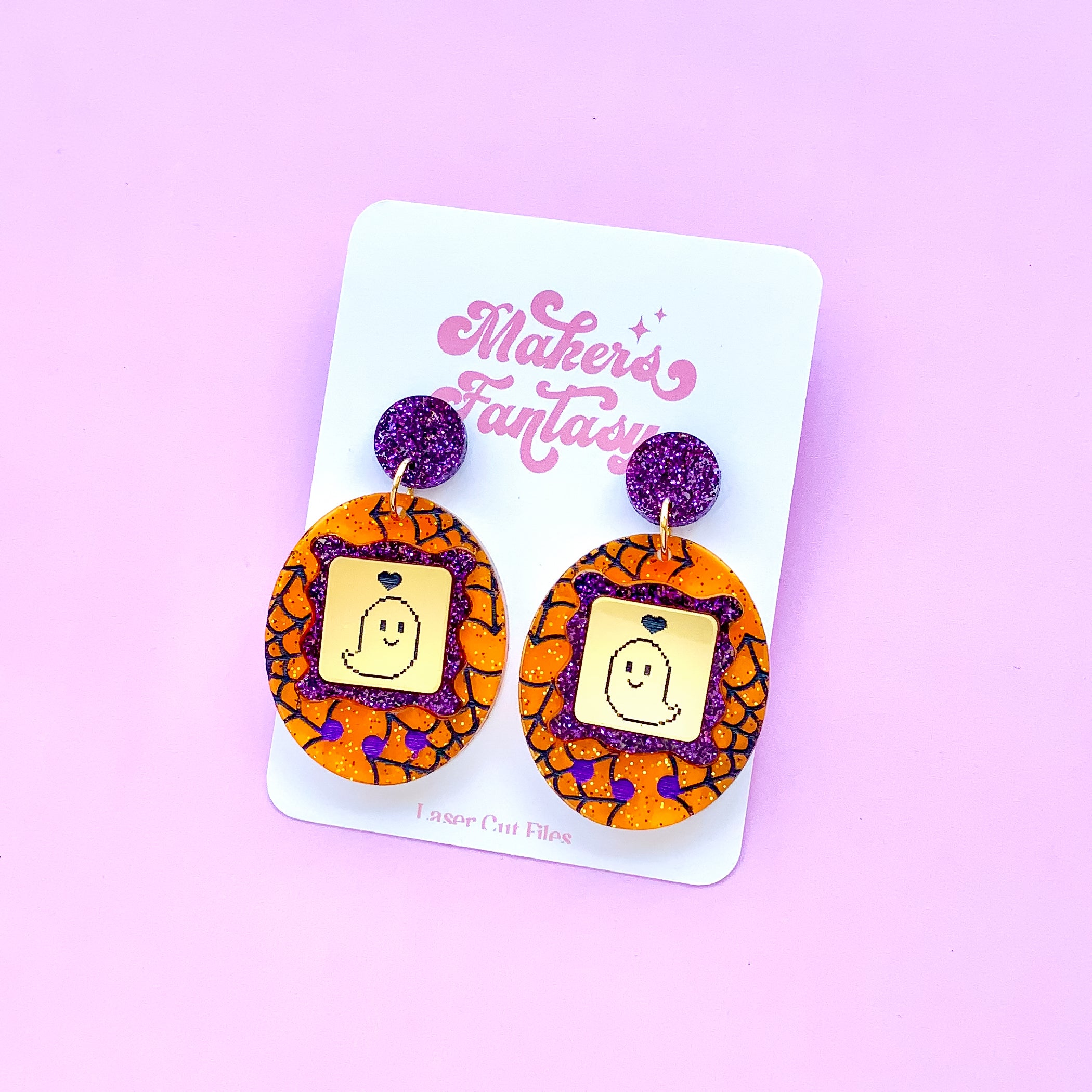 Spooky Virtual Pet Earrings- Digital Cut File – Maker's Fantasy